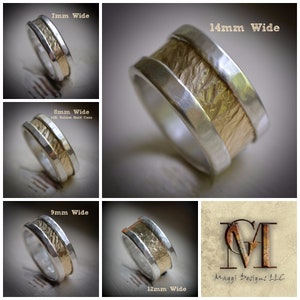 Rustic Wedding Ring Set - Handmade Artisan Designed Fine Silver and ...