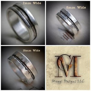 Rustic Wedding Ring - Handmade Artisan Designed Oxidized Unisex Fine ...