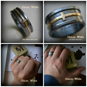 Mens Cross Wedding Band - Rustic Handmade Oxidized Fine Silver ...