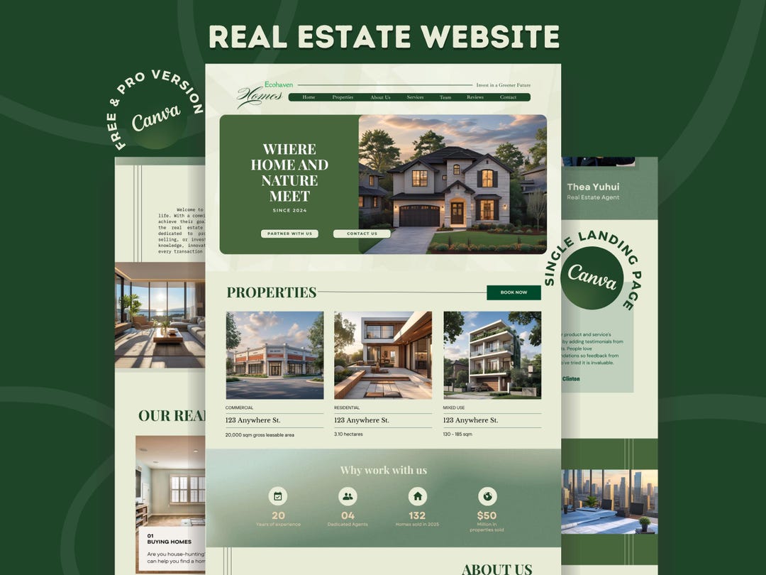 Editable Real Estate Landing Page Property Management Website Template ...