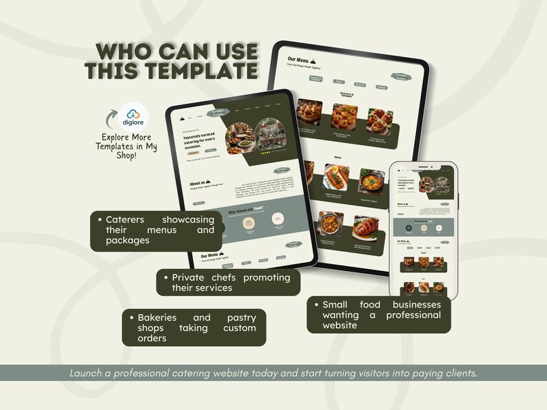 Catering Business Website Template, Editable Food Service Design (canva ...