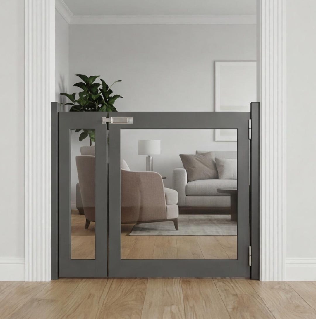 Custom Plexiglass Baby Gate | Elegant Acrylic Pet & Dog Stair Barrier ...