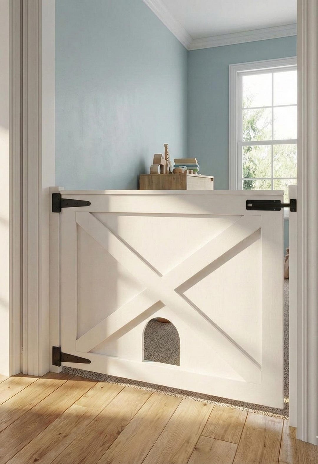 Handmade Wooden Pet Gate | Custom Dog and Cat Barrier for Doorways ...