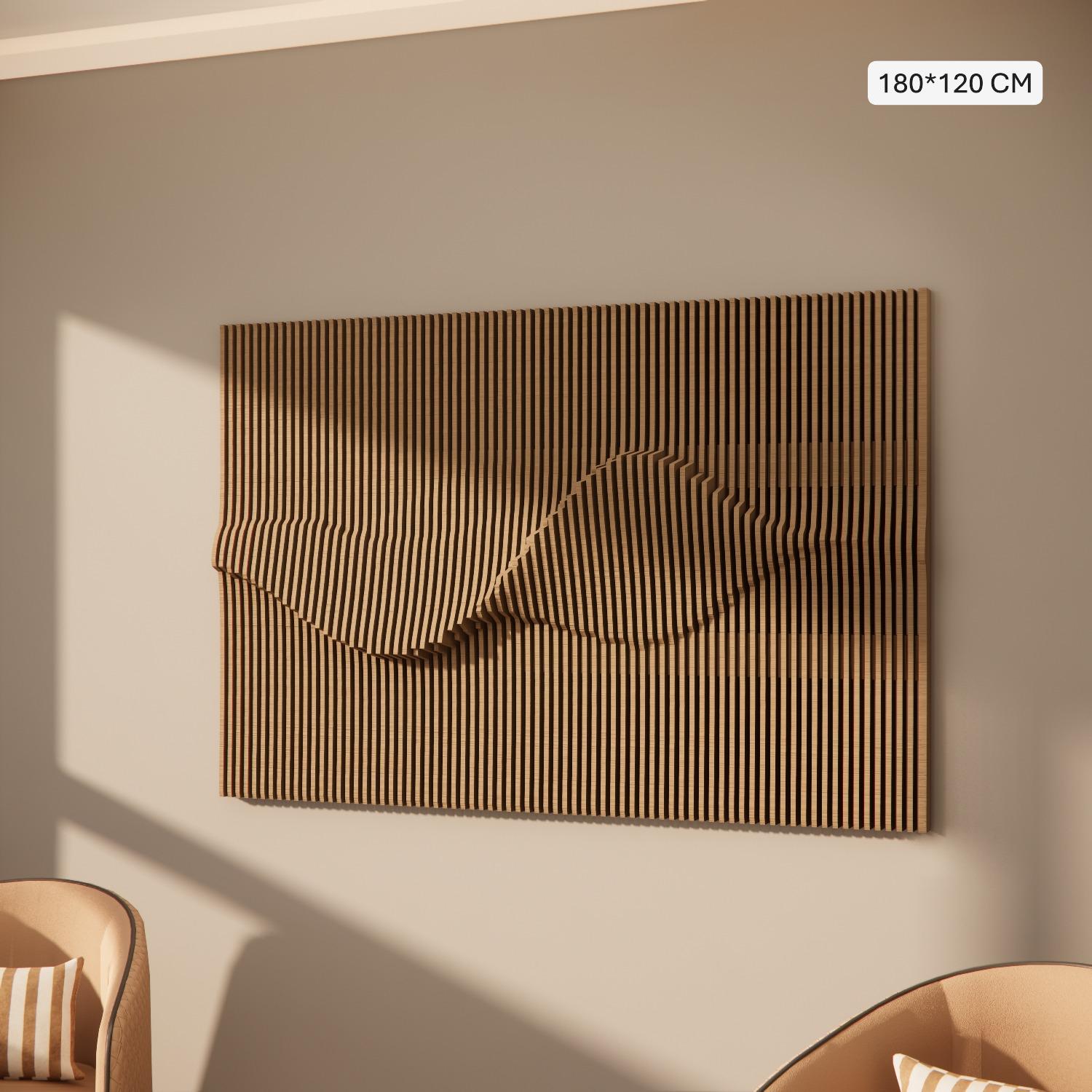 Parametric Ripple Wall Art Panel | 3D Wooden Wall Decor | Modern CNC ...