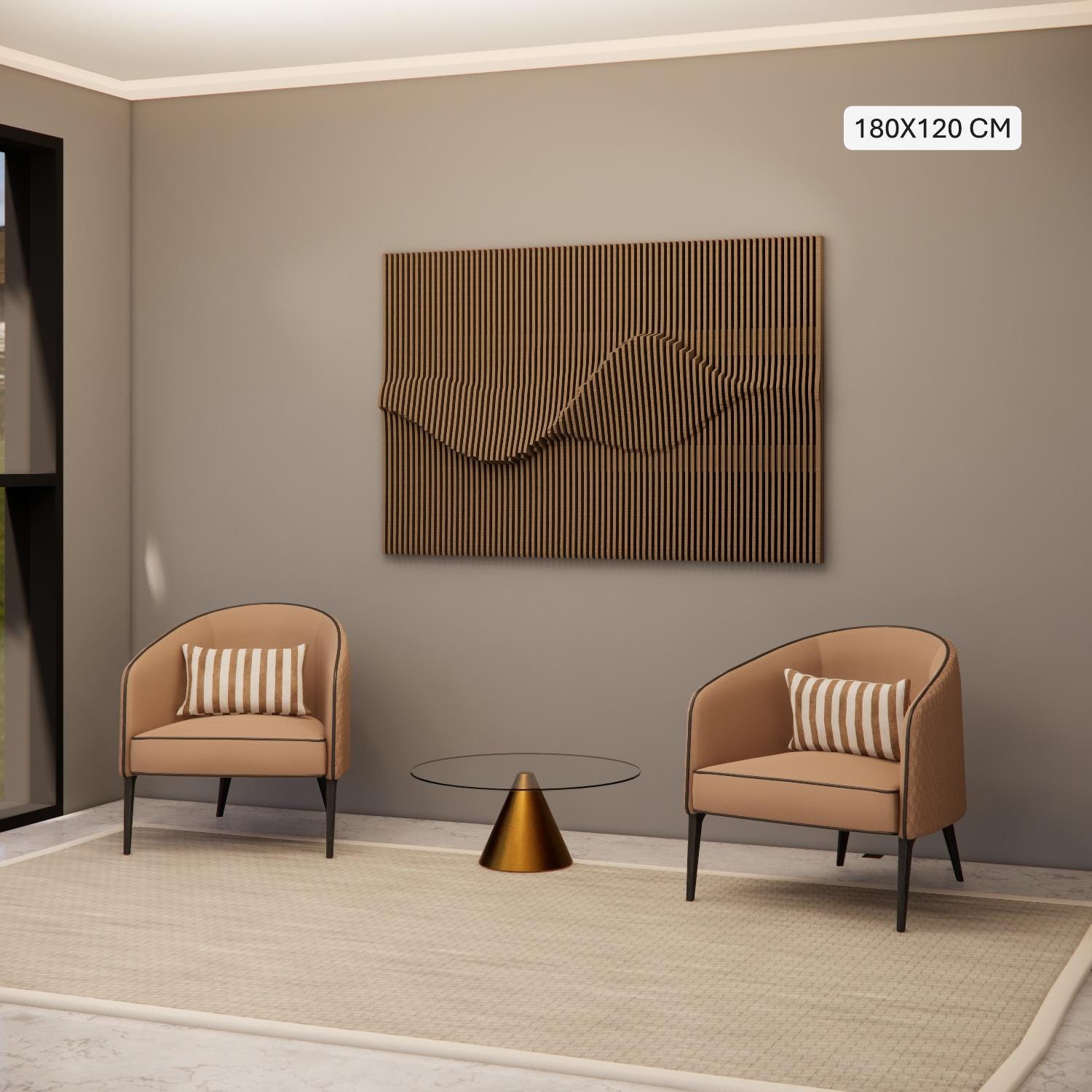 Parametric Ripple Wall Art Panel | 3D Wooden Wall Decor | Modern CNC ...