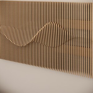 Parametric Ripple Wall Art Panel | 3D Wooden Wall Decor | Modern CNC ...