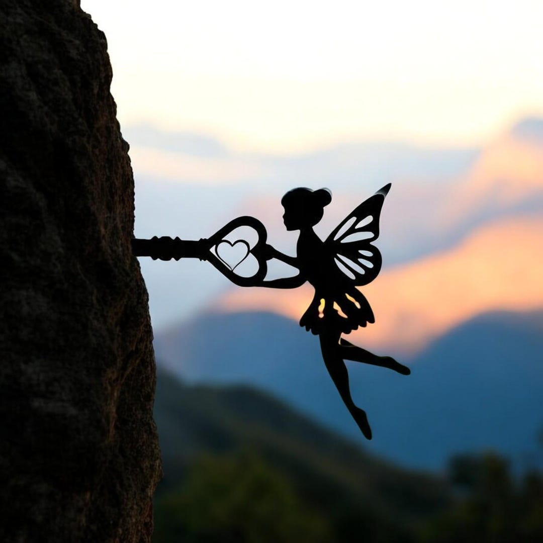 Metal Fairy Tree Stake: Whimsical Garden Art Ornament - Etsy