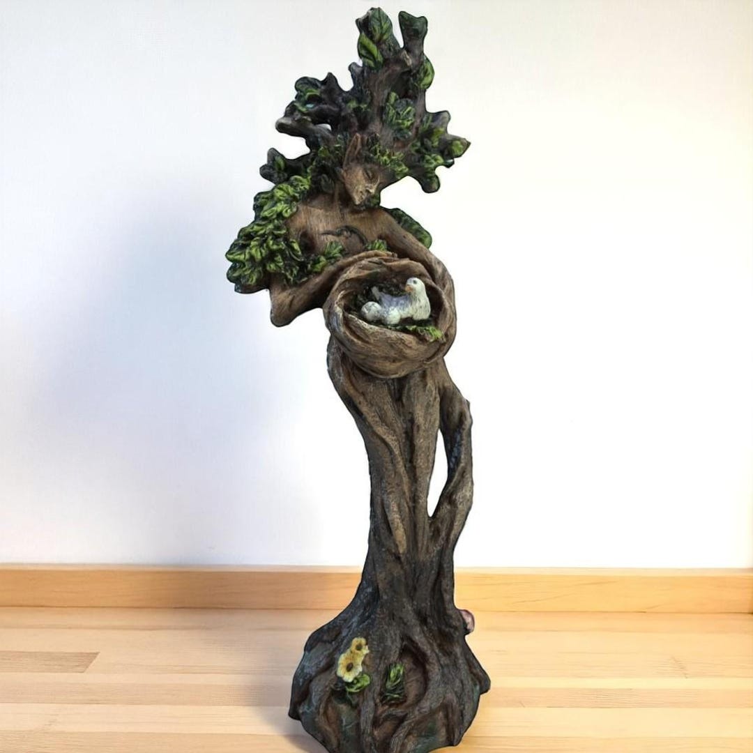 Hand-painted Dryad Statue: Resin Woodland Goddess, Forest Nymph Altar ...