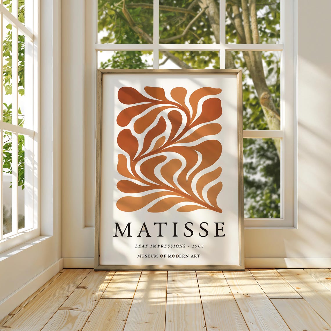 Matisse Cut-outs Art Print – Terracotta Abstract Leaf Poster, Botanical ...