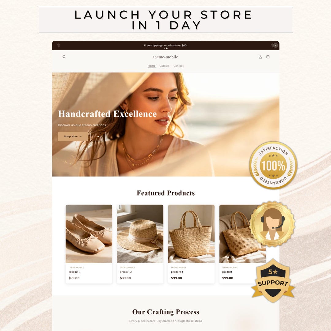 Shopify Artisan Theme – Handmade Store Mobile First Design, Craft ...