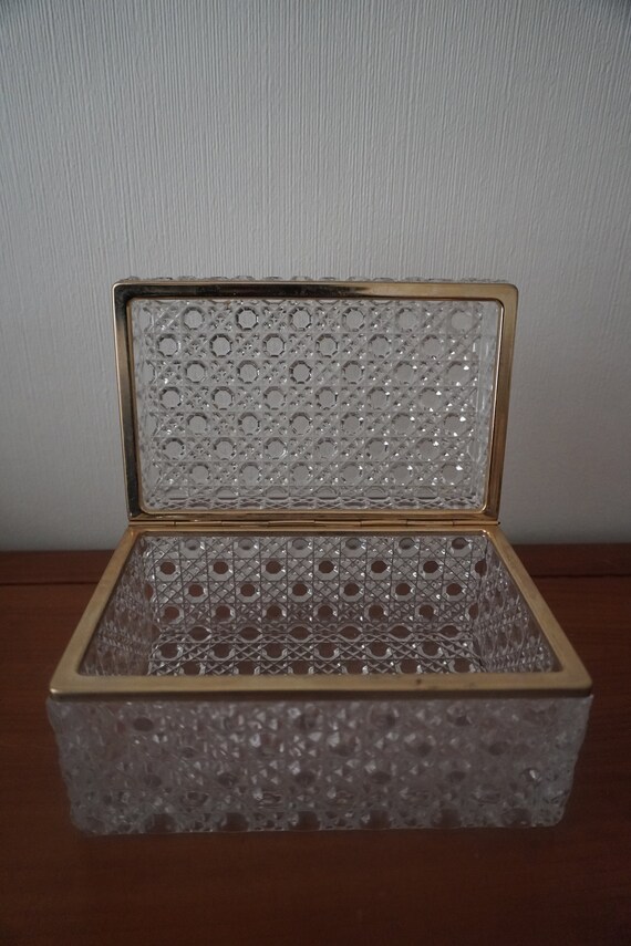 Crystal cut glass jewelry box - Gem