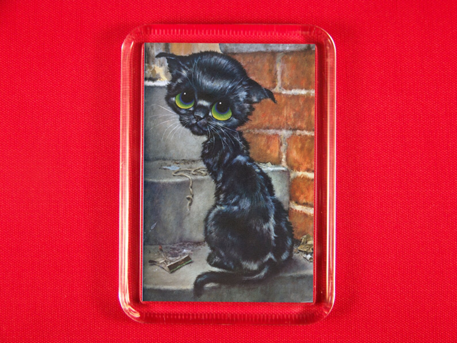 Fridge Magnets Set of 4 Adorable Gig Keane Big Sad Eye Pity Kitty Alley ...