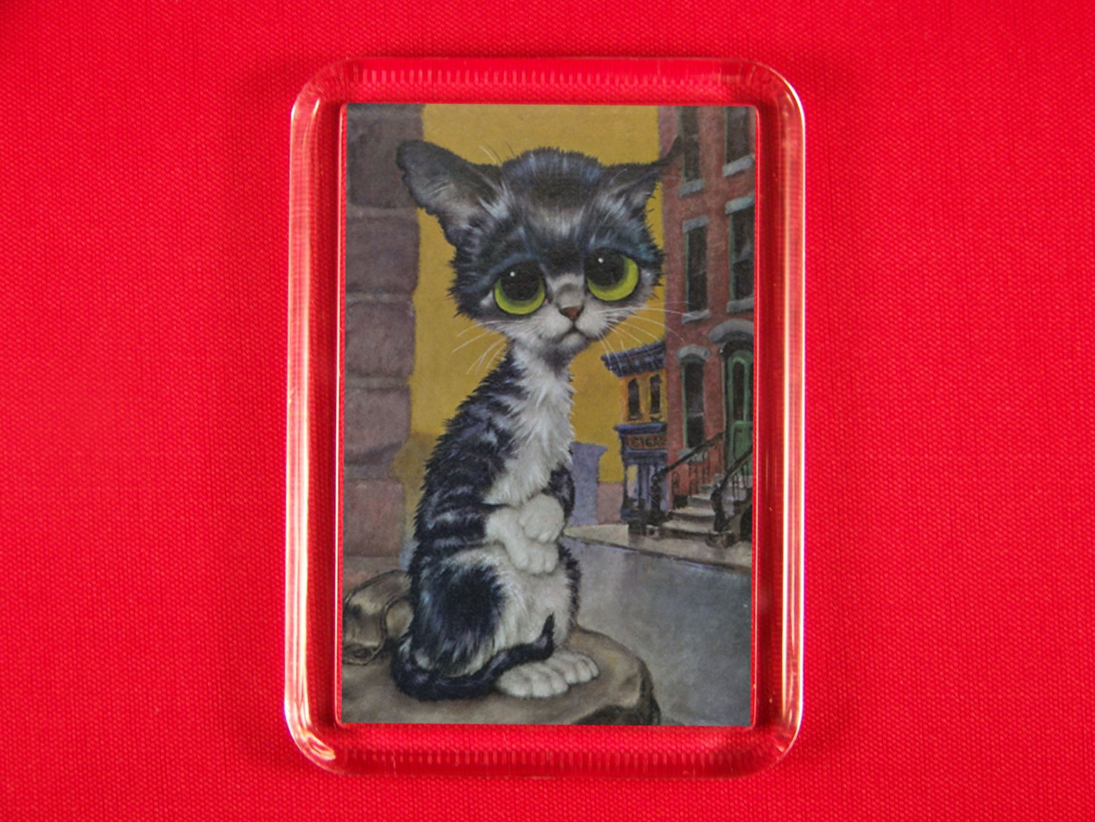 Fridge Magnets Set of 4 Adorable Gig Keane Big Sad Eye Pity Kitty Alley ...