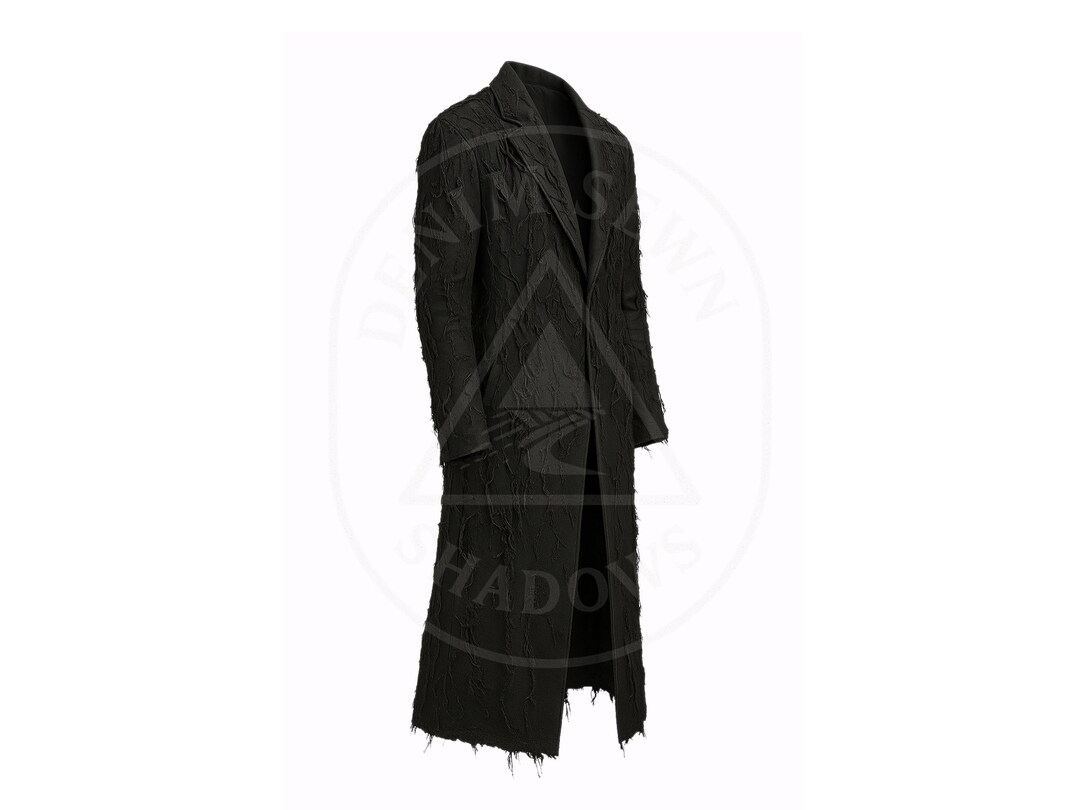 Vampire Gothic Distressed Black Long Coat – Dark Formal Tailcoat - Etsy