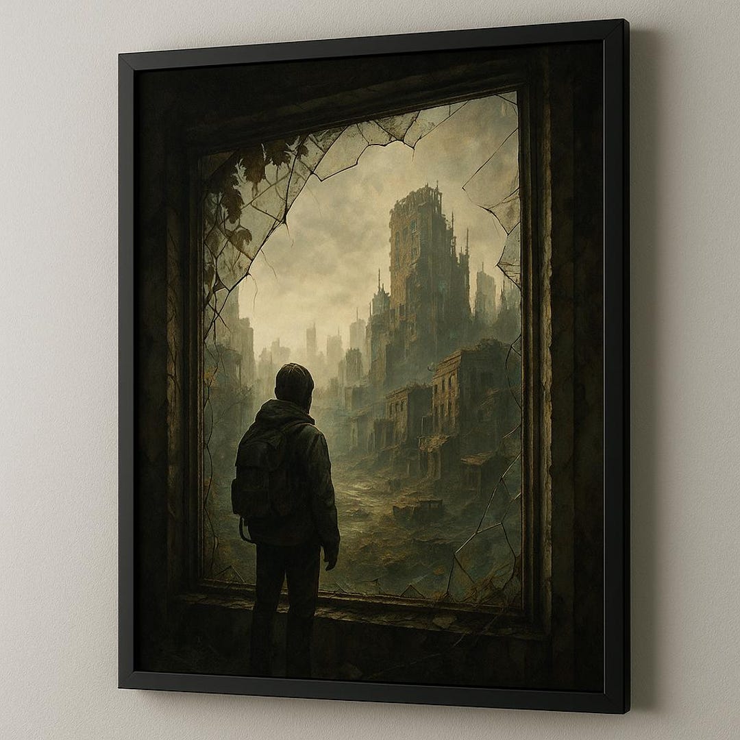 Post-apocalyptic Window View Digital Art | Futuristic Overgrown ...