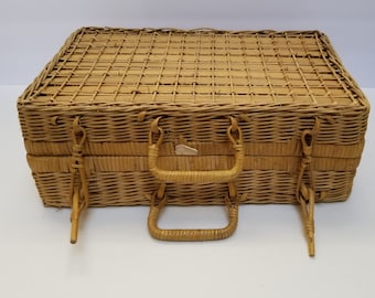 Wicker suitcase | Etsy