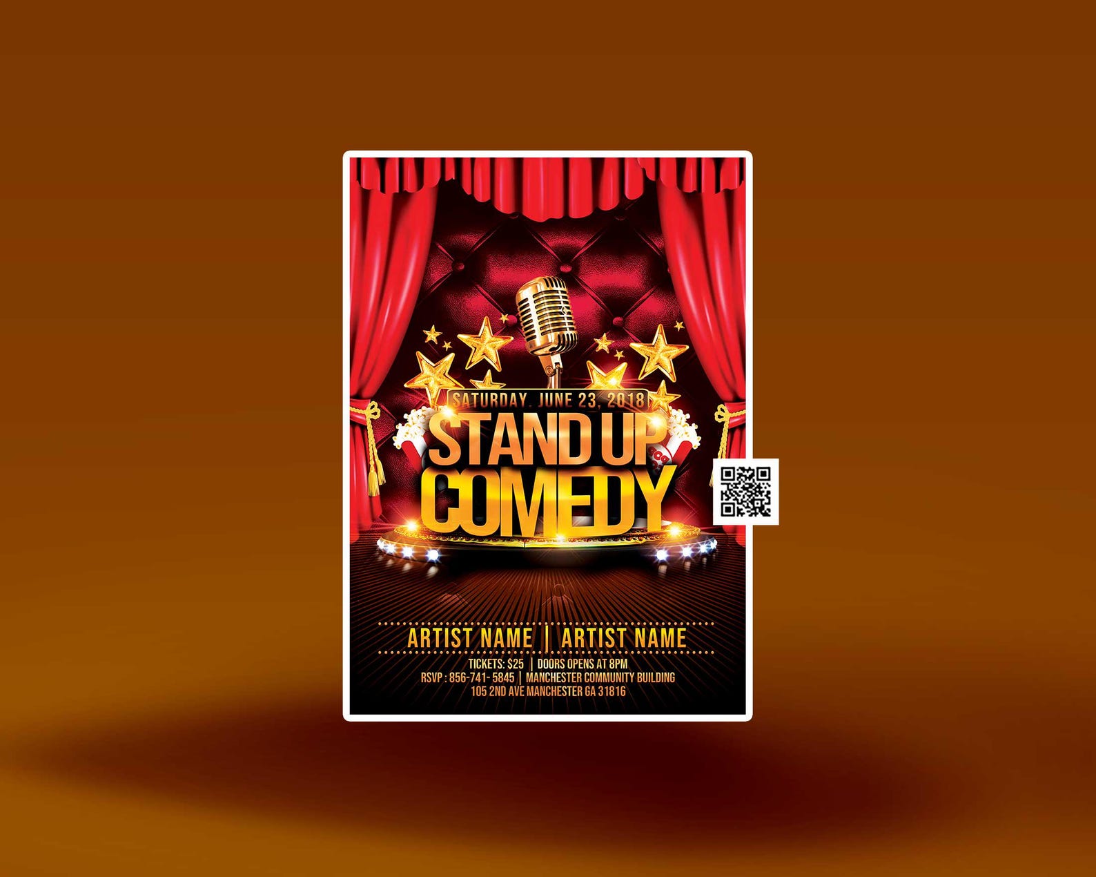 Custom Stand-up Comedy Show Flyer: Personalized Event Invitation (5x7 ...