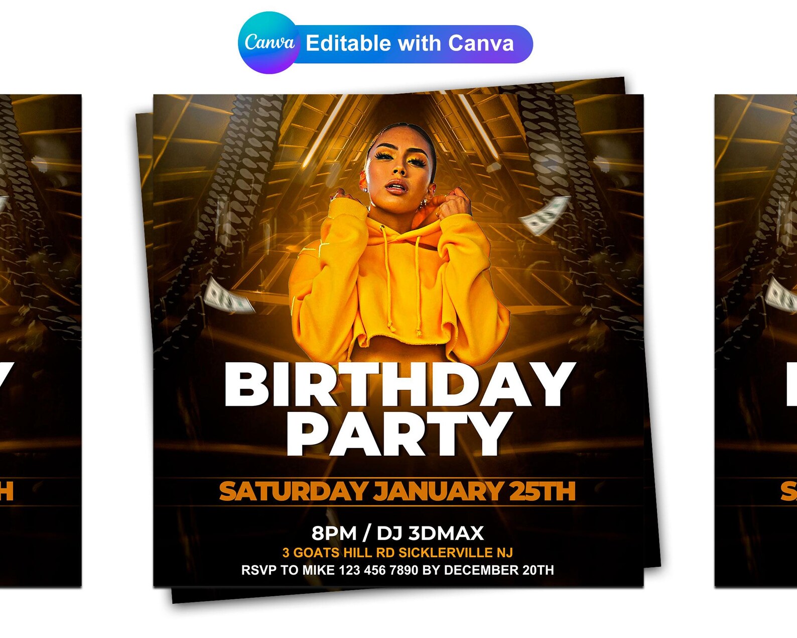 Editable Club Theme Birthday Flyer Template, Saturday Night Club Flyer ...