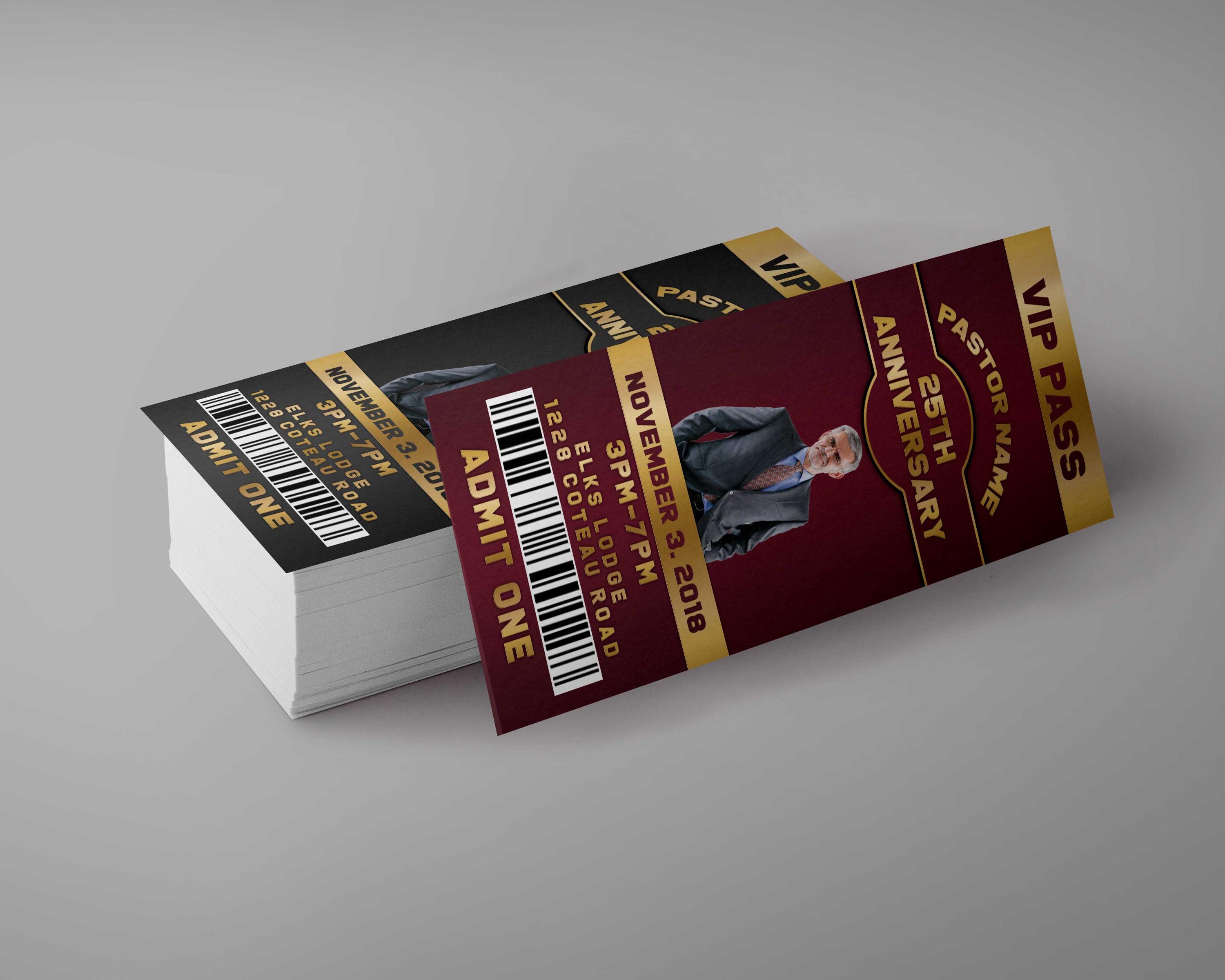 Pastor Anniversary Ticket, Church Anniversary Ticket, Pastor ...
