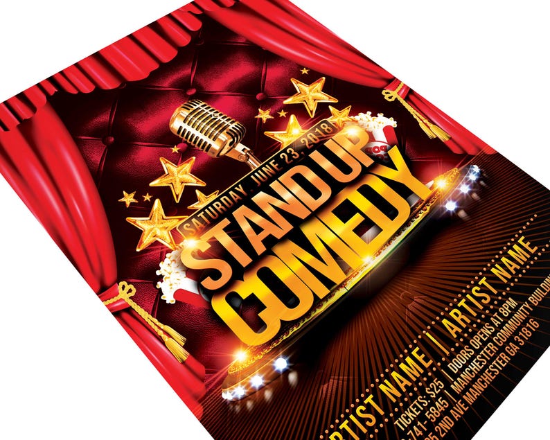 Custom Stand-up Comedy Show Flyer: Personalized Event Invitation (5x7 ...