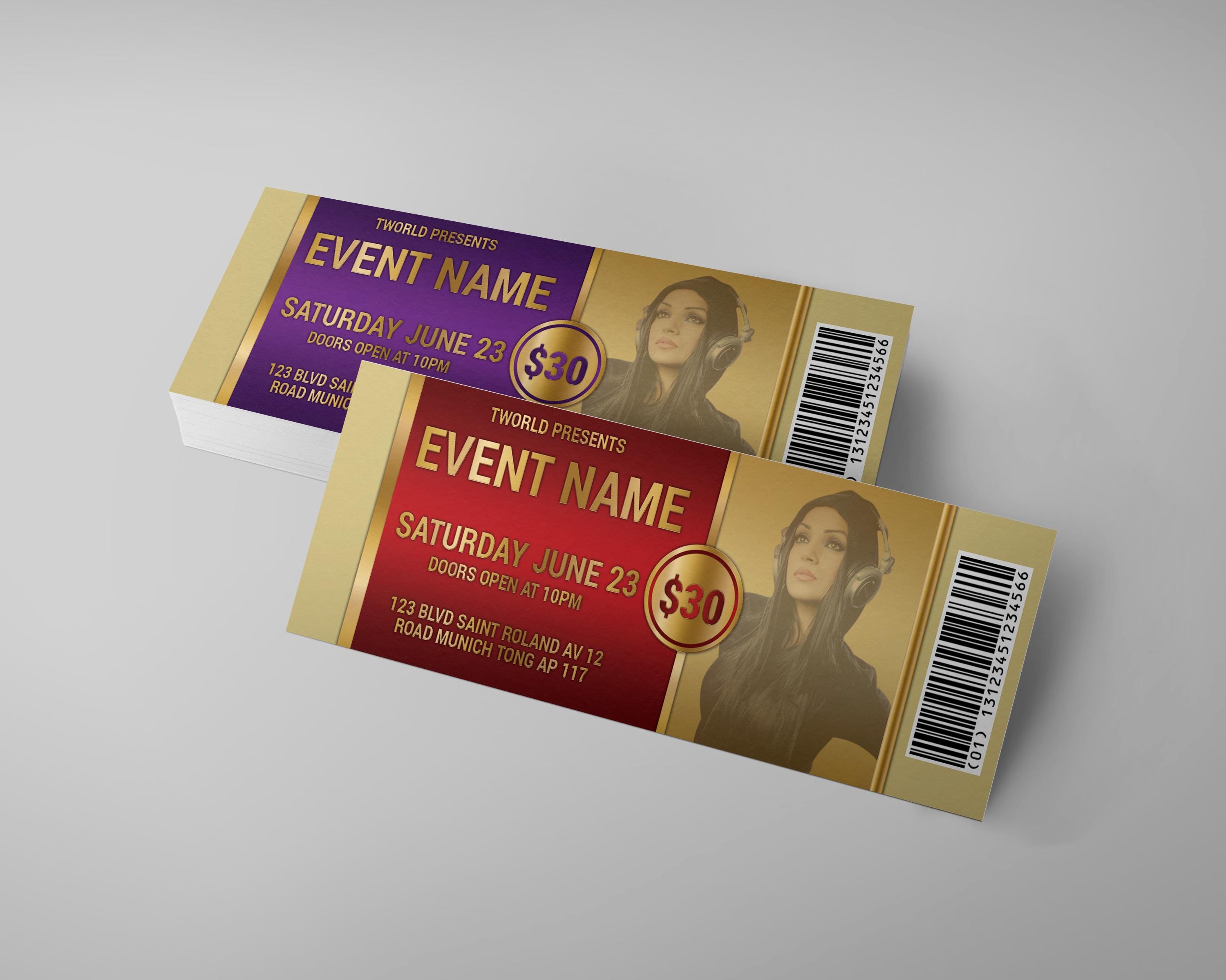 Tickets Design, Formation Ticket, Birthday Ticket, Reunion Ticket ...