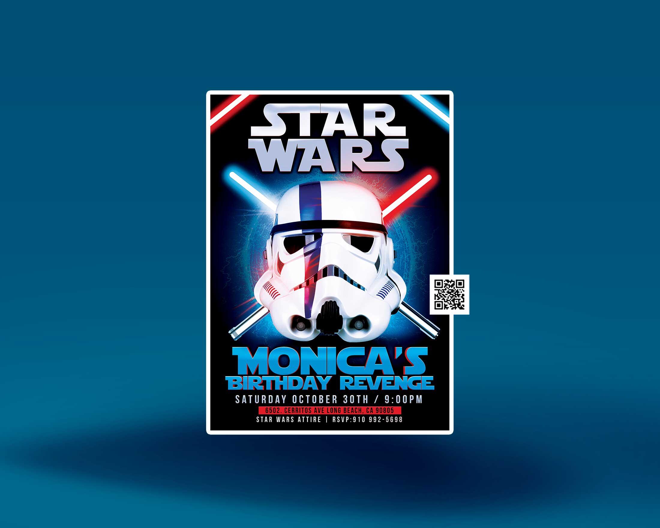 Star Wars Invitation, Star Wars Birthday Invitation, Star Wars Party ...
