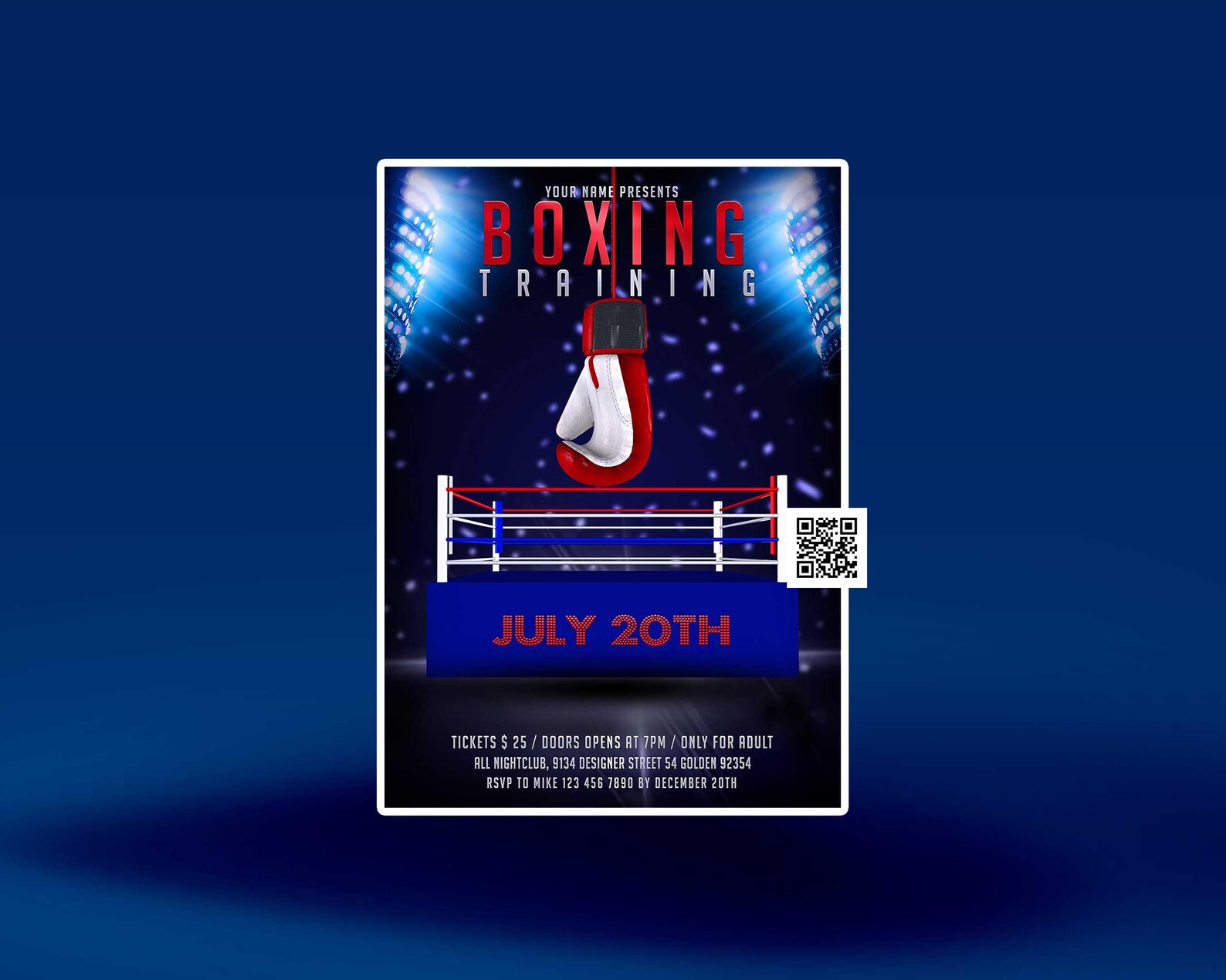 Boxing Night Flyer, Boxing Birthday Invitation, Fight Night Invite ...