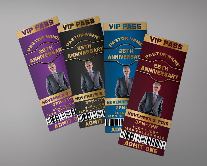 Pastor Anniversary Ticket, Church Anniversary Ticket, Pastor ...