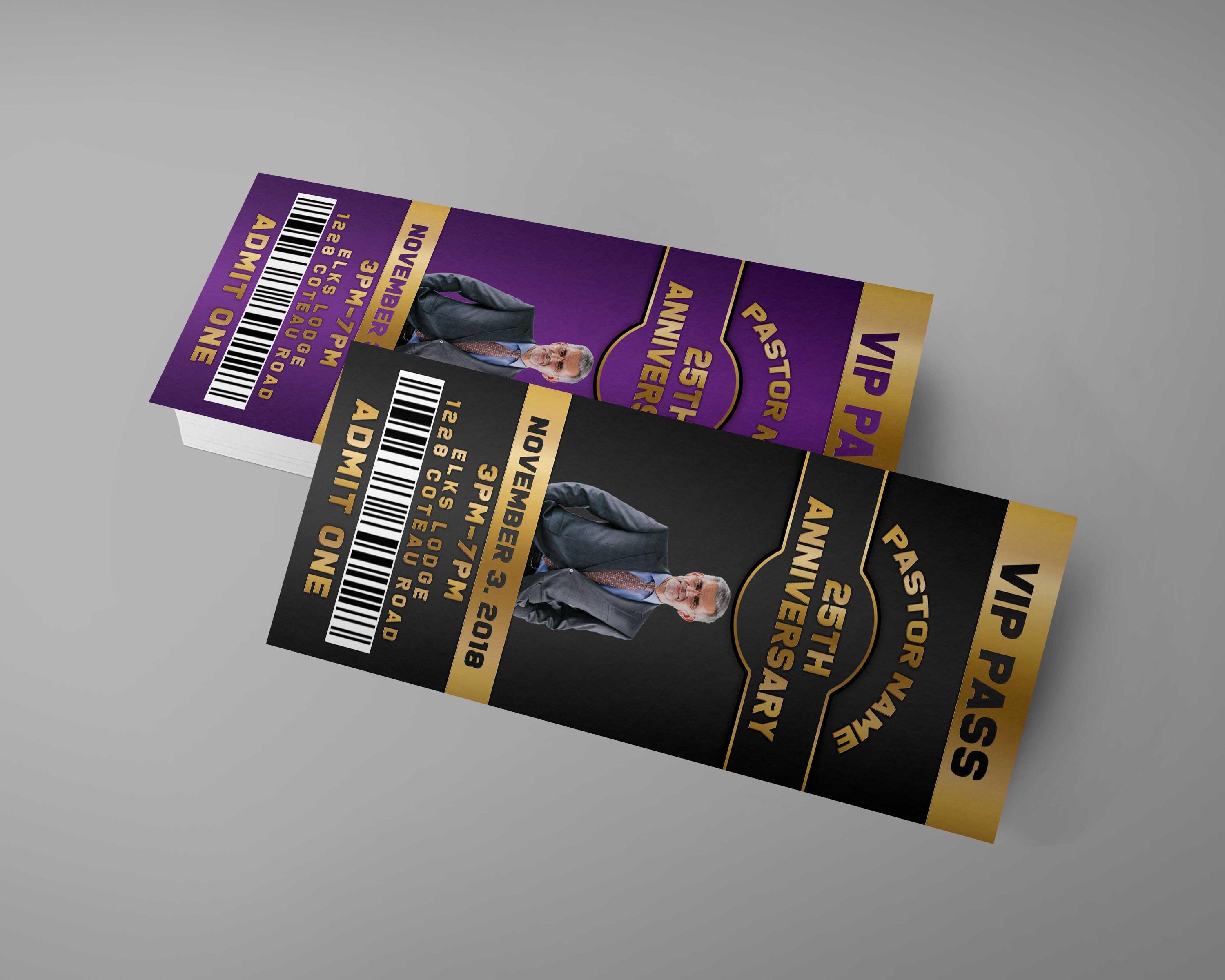 Pastor Anniversary Ticket, Church Anniversary Ticket, Pastor ...