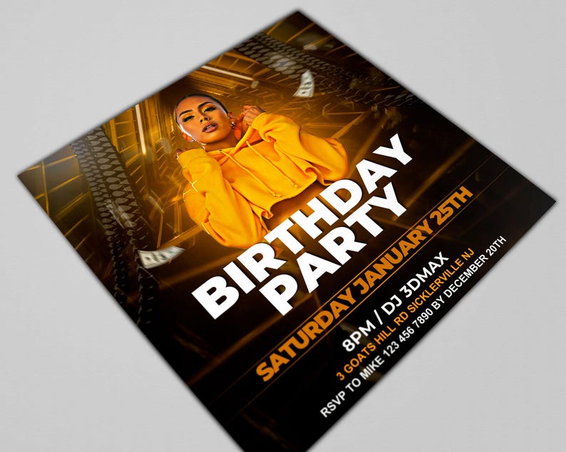 Editable Club Theme Birthday Flyer Template, Saturday Night Club Flyer ...