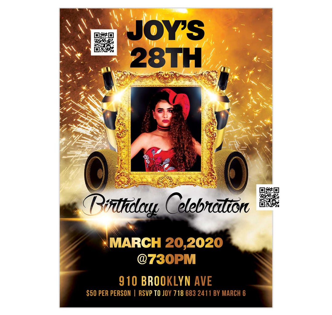 Custom Birthday Party Flyer, Club Theme Invitation, Club Birthday ...