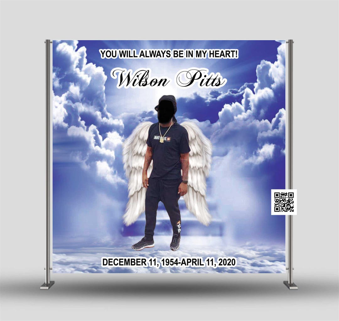 Funeral Backdrop, Memorial Photo Backdrop, Celebration of Life Backdrop ...