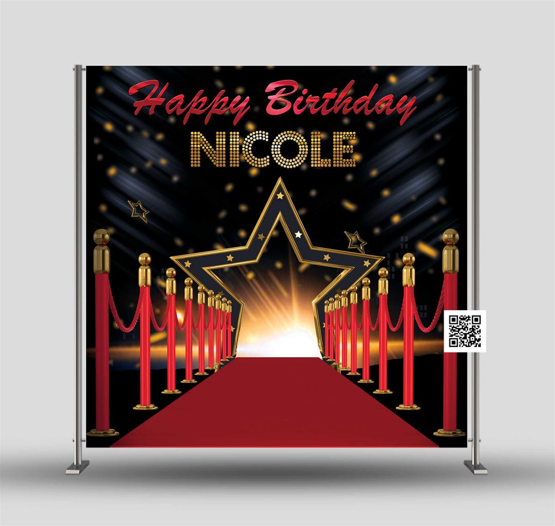 Sweet 16 Red Carpet Party Backdrop, Hollywood Backdrop, Movie Star ...