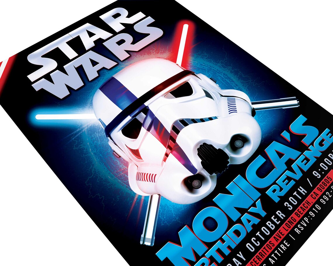 Star Wars Invitation, Star Wars Birthday Invitation, Star Wars Party ...