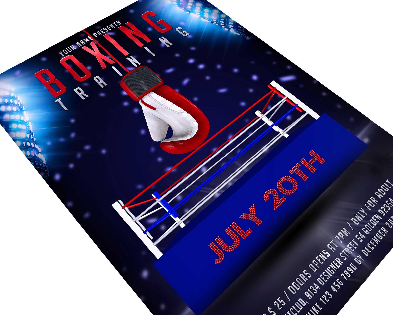 Boxing Night Flyer, Boxing Birthday Invitation, Fight Night Invite ...