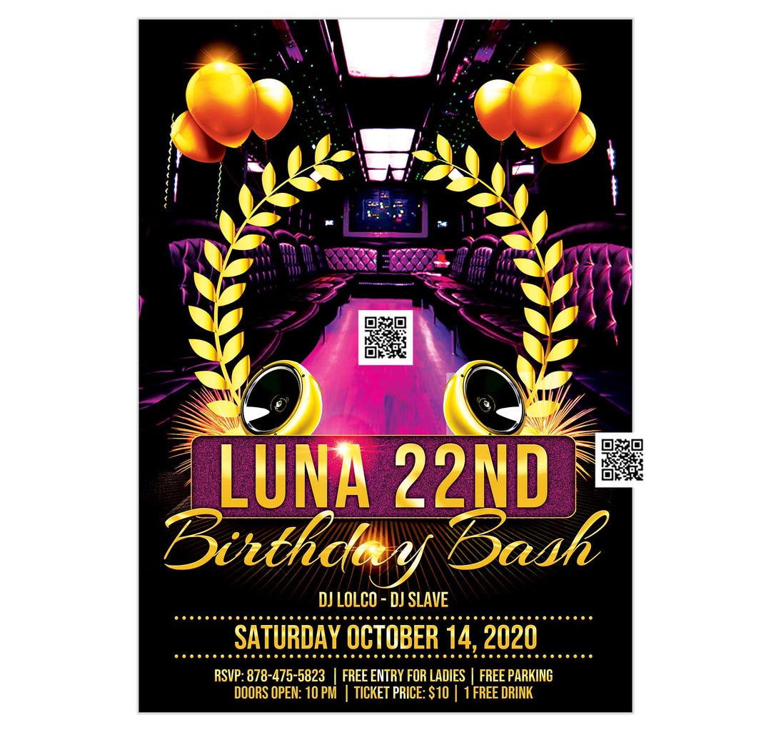 Adult Party Bus Birthday Invitation, Party Bus Invitation, Party Bus ...