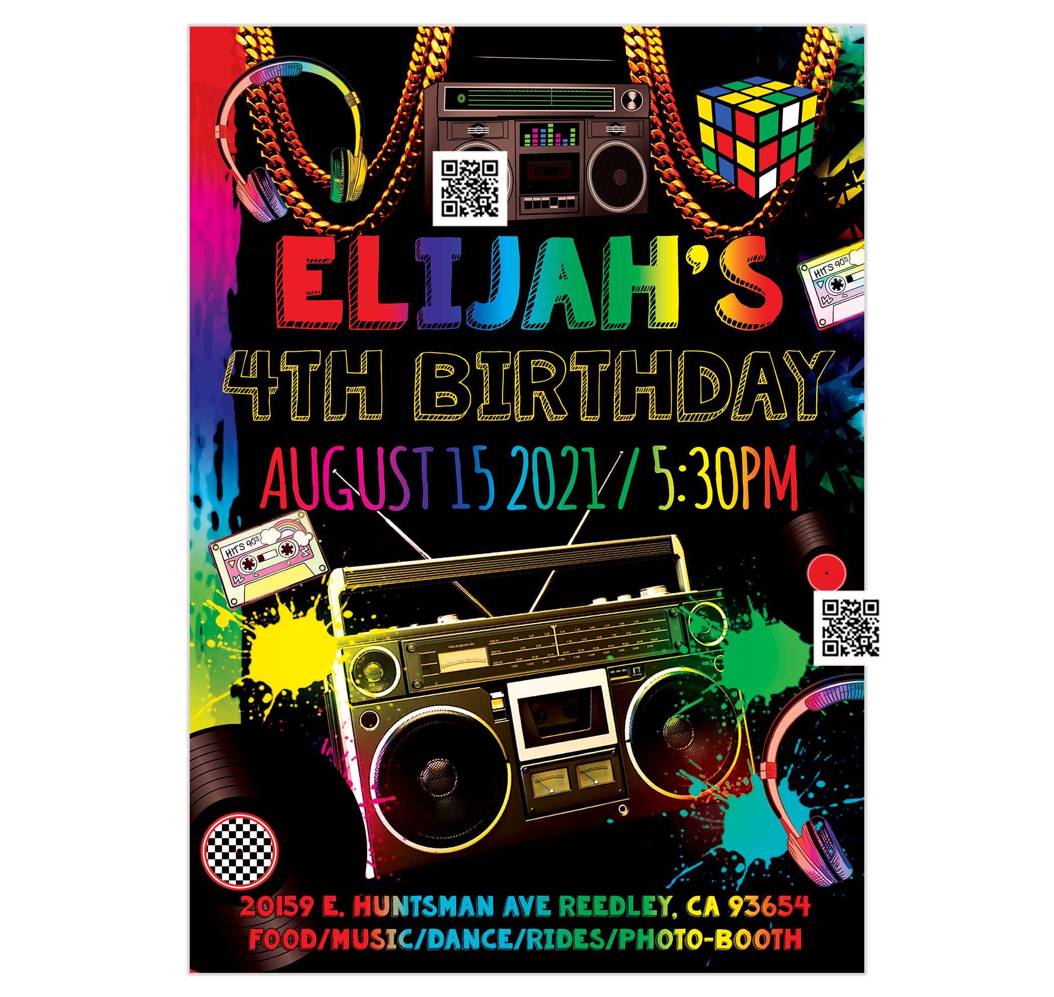 90s Hip Hop Birthday Party Invitation: Customizable Flyer (digital) - Etsy