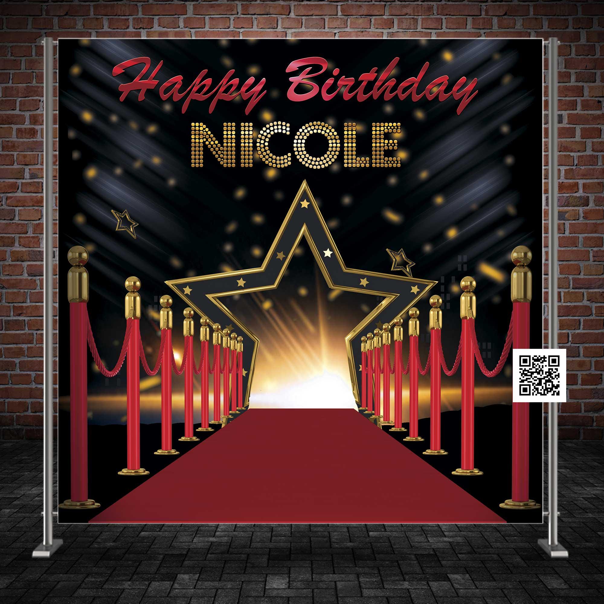 Sweet 16 Red Carpet Party Backdrop, Hollywood Backdrop, Movie Star ...