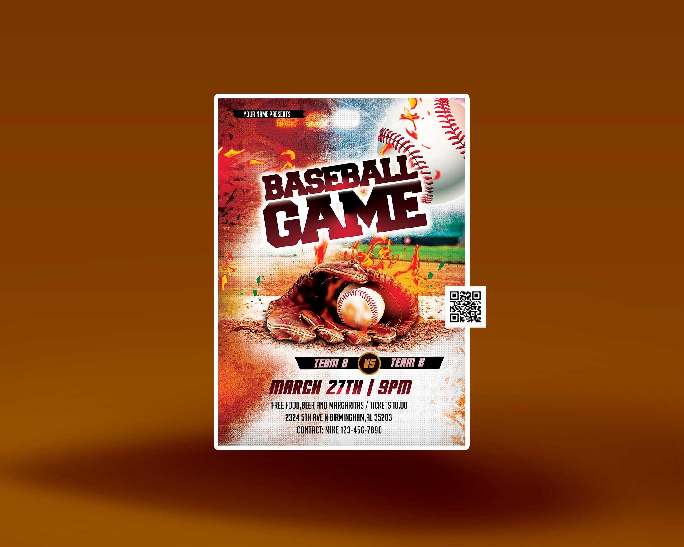 Baseball Game Invitation, Baseball Birthday Party Flyer, Baseball ...