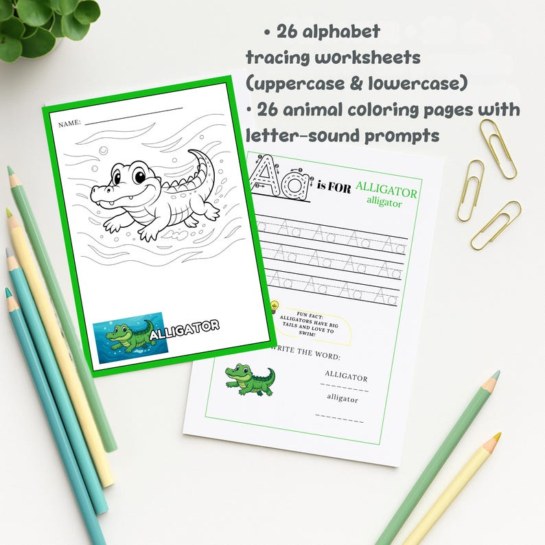 Animal Alphabet Tracing Worksheets A-Z for Preschool Letter Formation ...