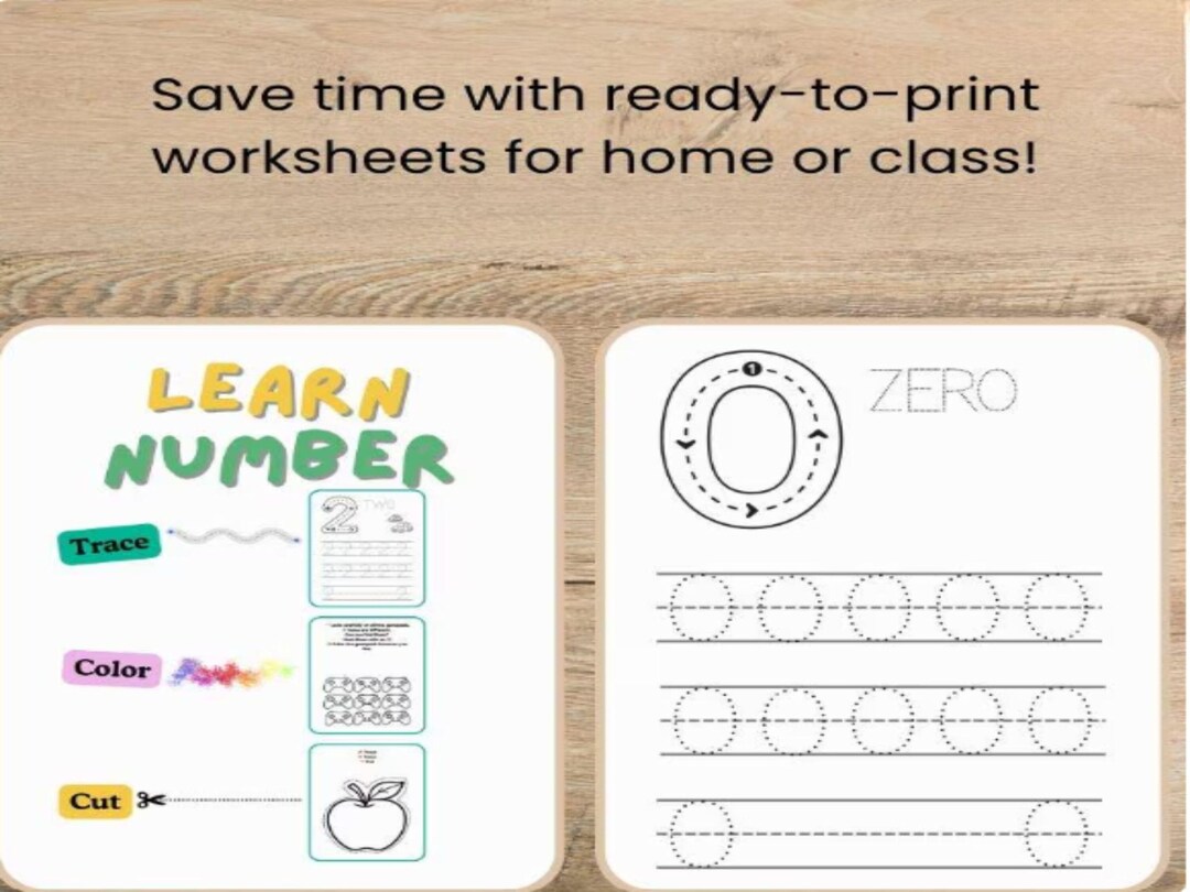 Number Tracing Worksheets PDF (0–10) – Preschool Printable, Trace Color ...
