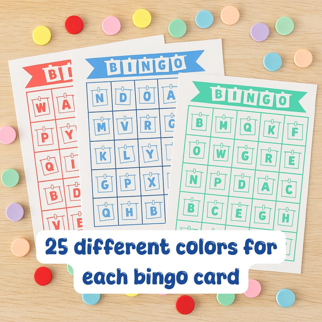 Alphabet Bingo, 25 Printable Cards, ABC Phonics Lotto, Classroom ...
