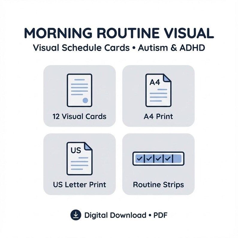 Morning Routine Visual Schedule Cards for Autism and ADHD Kids - Etsy