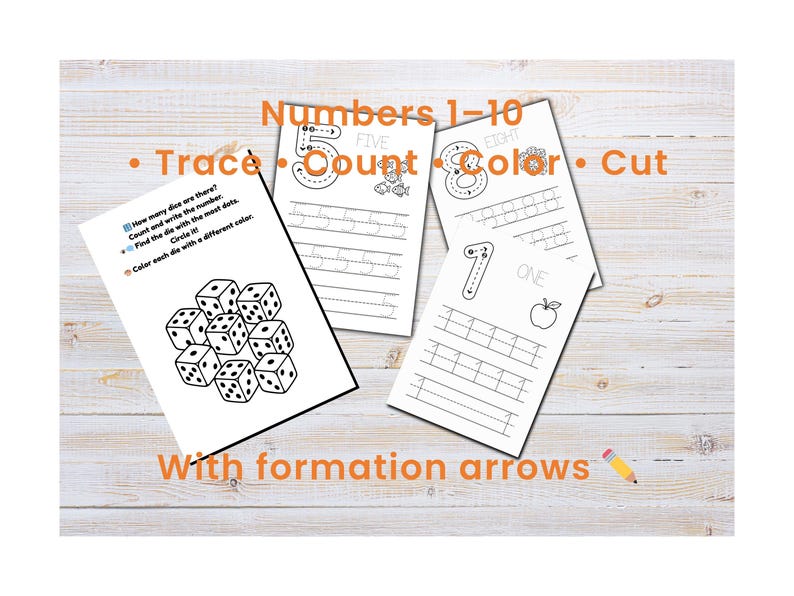 Preschool Number Tracing Worksheets, Big Dotted Numbers, Fine Motor ...