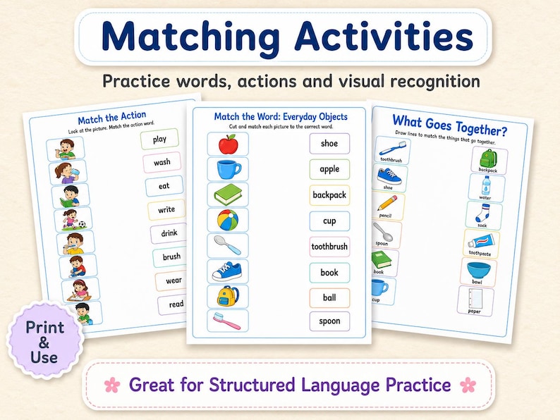 Visual Language Activities for Kids, Picture-based Communication ...