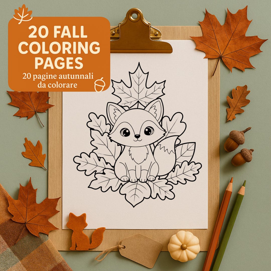 Printable Fall Coloring Pages for Kids - 20 Easy Bold Outlines, Autumn ...