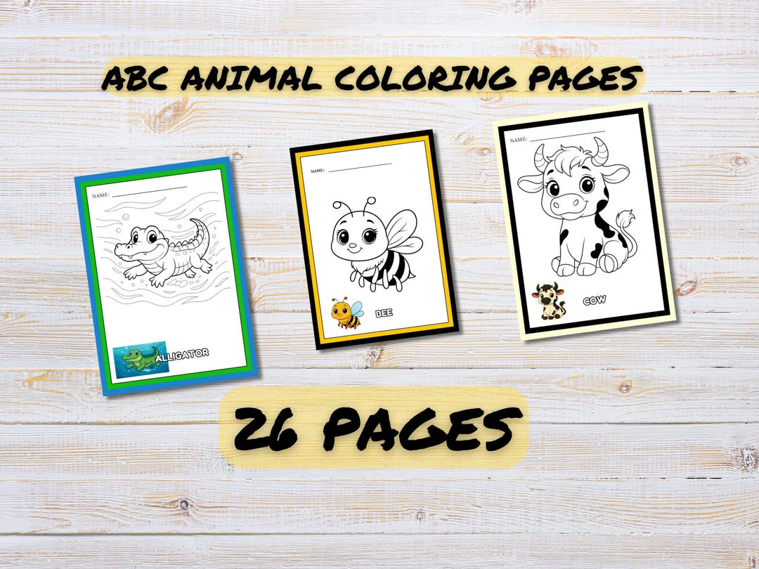 Animal ABC Coloring Pages, 26 Printable Alphabet Sheets With Animals A ...