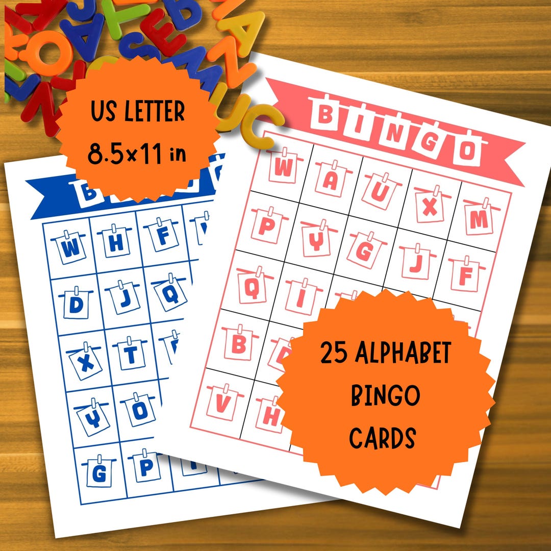 Alphabet Bingo Printable Game for Preschool Kindergarten Letter ...