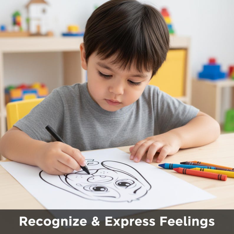 Animal Emotions Coloring Pages for Kids, SEL Feelings Activity for ...