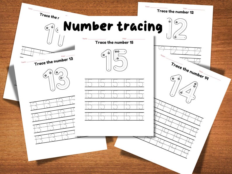 Number Tracing Worksheets 11-20, Trace and Count Numbers, Preschool ...